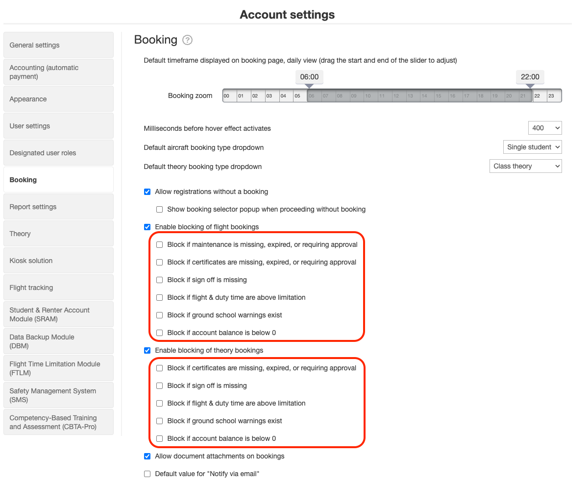 Blocking of booking creation in case of warnings