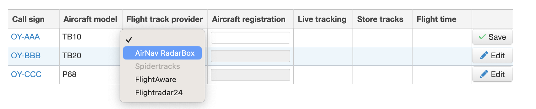 Setting up the AirNav RadarBox integration in FlightLogger