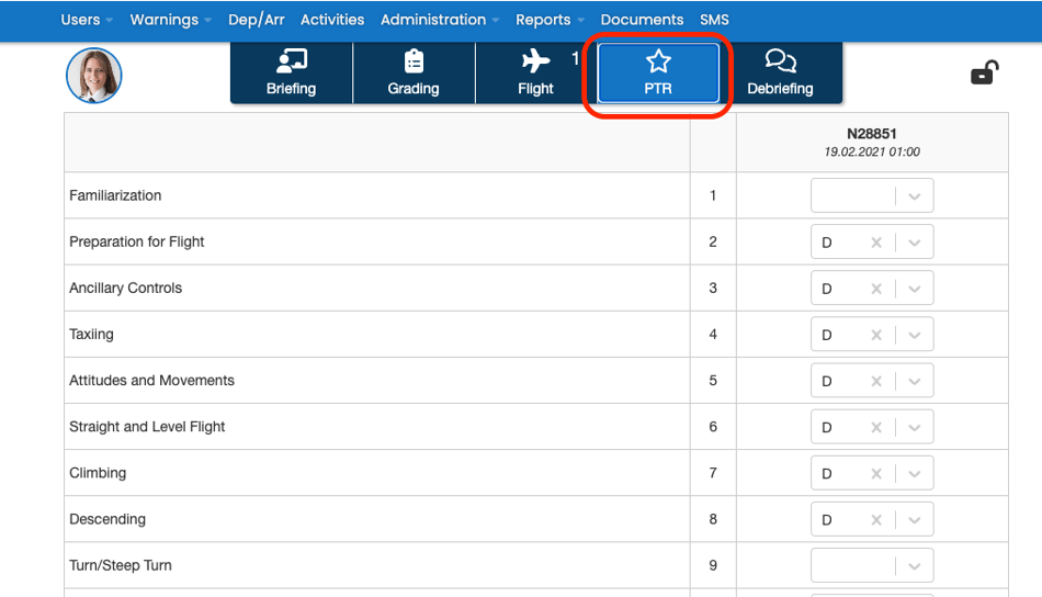 Getting started with PTR (Pilot Training Record) grading and certificates.