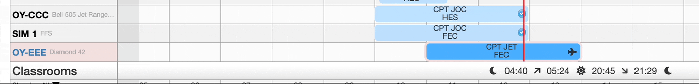 Understanding the booking page colors